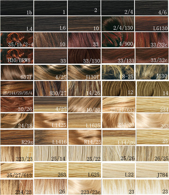 Synthetic Blonde Hair Color Chart / Hair Dye Color Chart Customer
